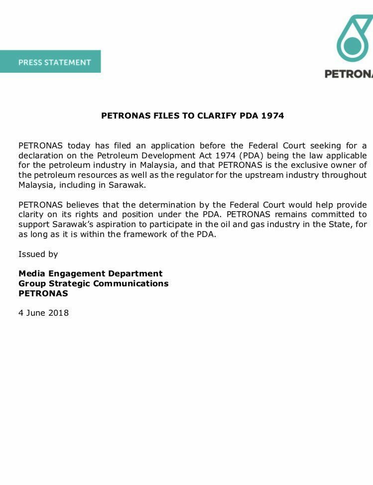 Petronas seeks declaration as exclusive owner over national petroleum ...