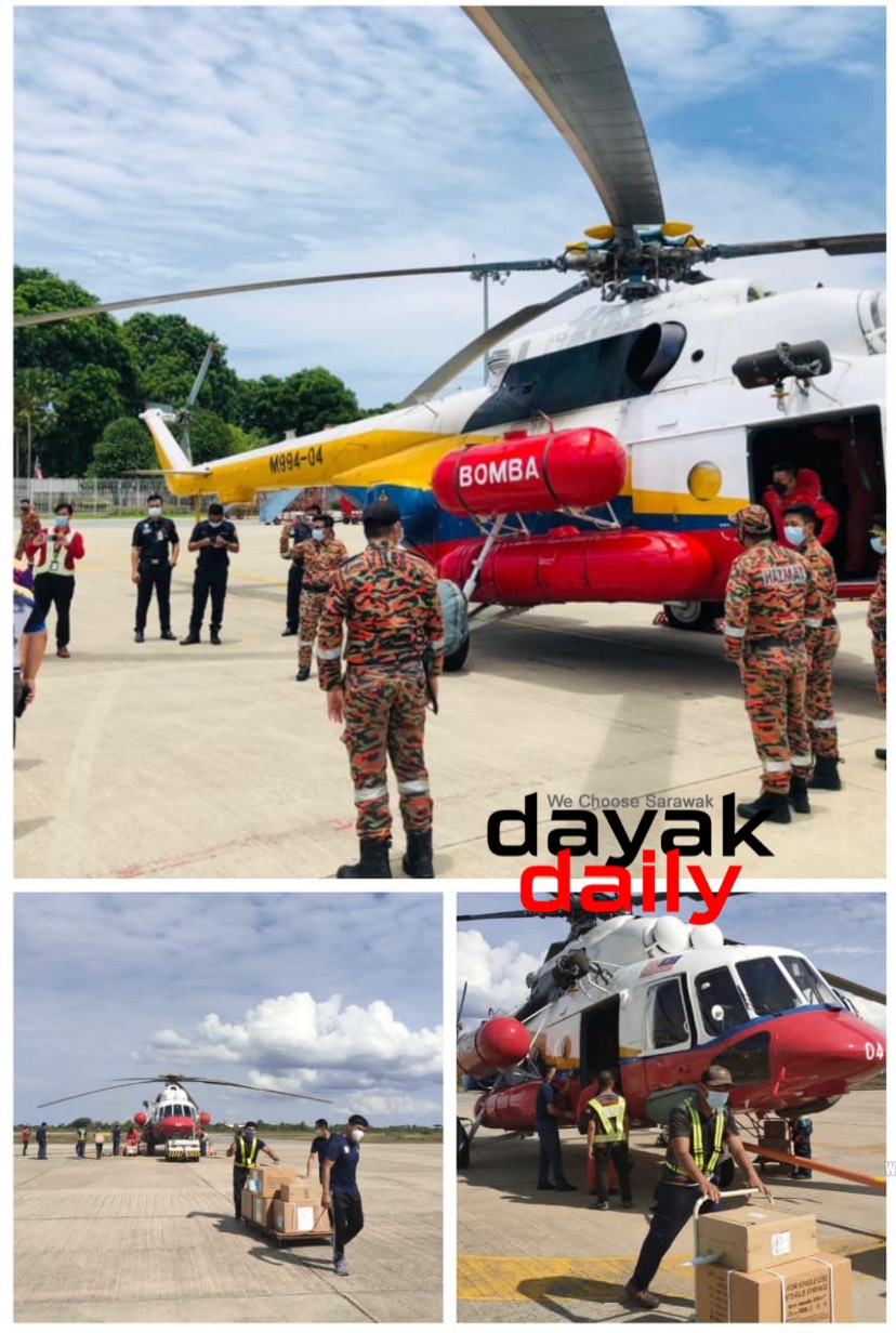 Unit Udara Bomba bantu hantar vaksin dari Sabah ke Sarawak | DayakDaily