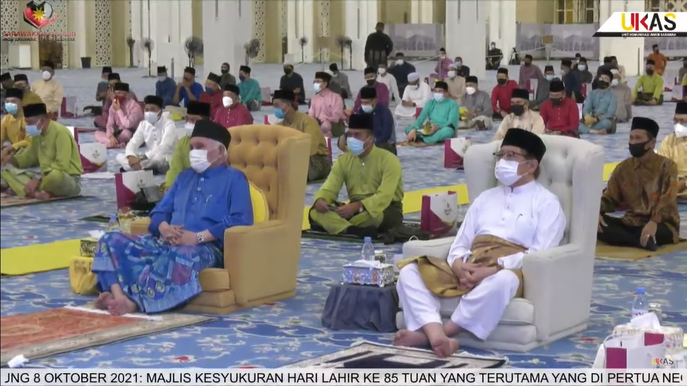 Taib and Raghad attend thanksgiving prayers in conjunction with 85th ...