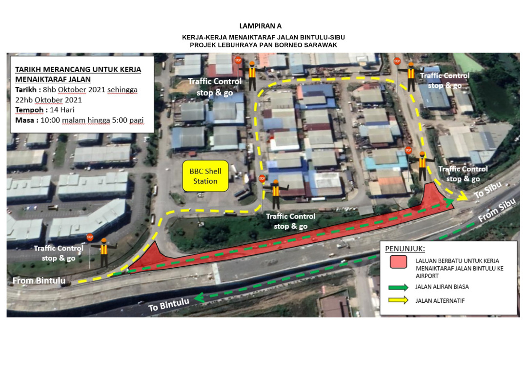 Notis penutupan Jalan Bintulu-Sibu | DayakDaily