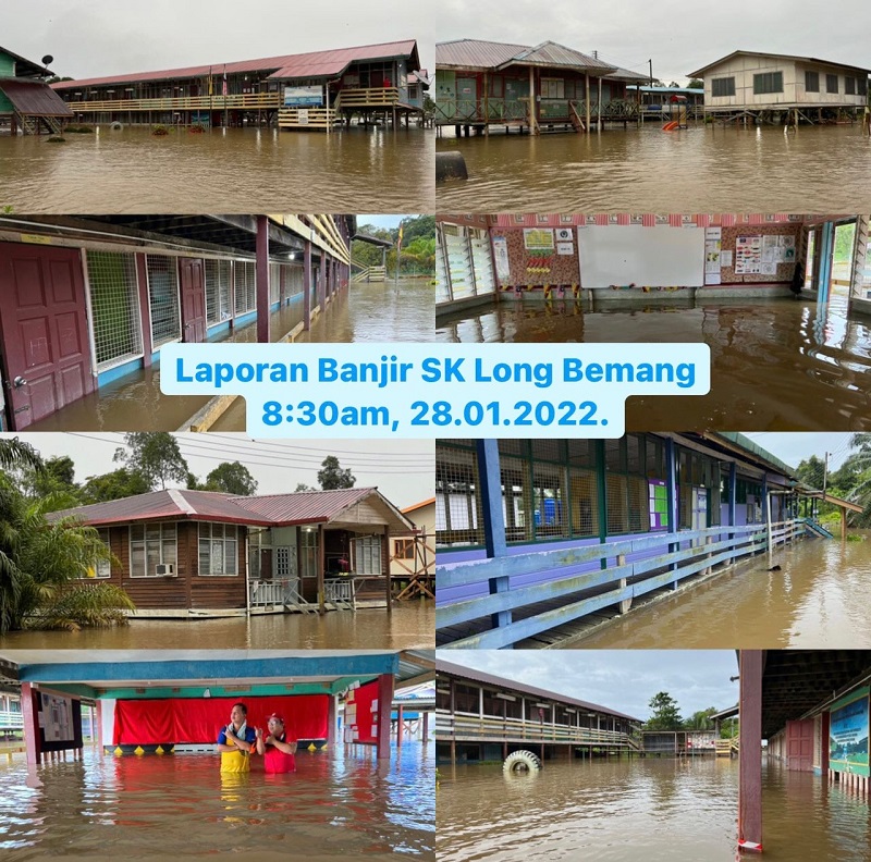 12 buah sekolah di Baram banjir akibat hujan lebat | DayakDaily